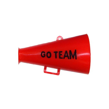 1.5" Go Team Megaphone - Red/Black - 3 Pc. Pkg. | ACI Wholesale