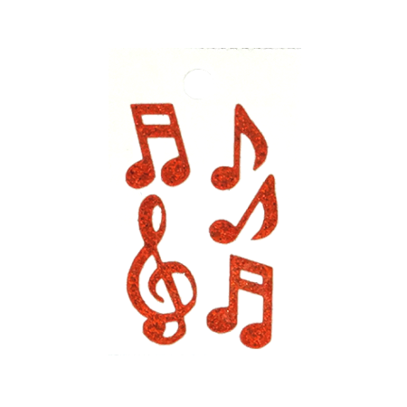 Pegable Music Notes Glitter Stickers - Orange - 5 Pcs. Per Sheet | ACI ...